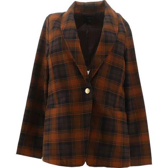 IMAN | Jackets & Coats | Iman Global Chic Ponte Knit Blazer Chocolate ...
